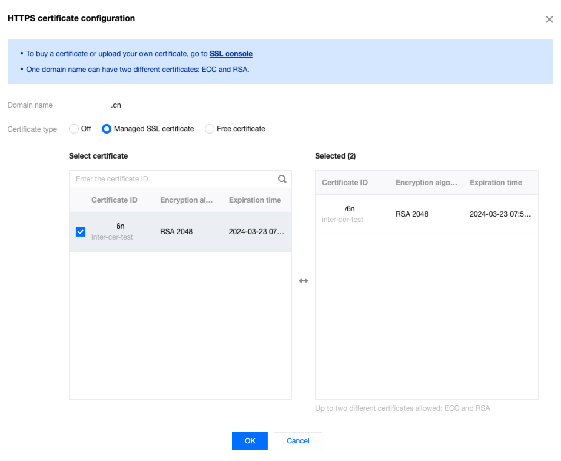 部署自有证书至 EdgeOne 域名 | 腾讯云