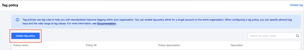 Creating Tag Policy | Tencent Cloud